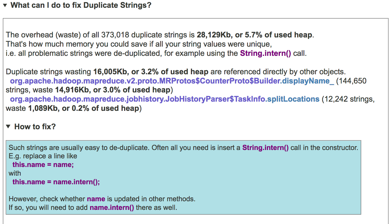 Online Documentation for JXRay Java Memory Analyzer